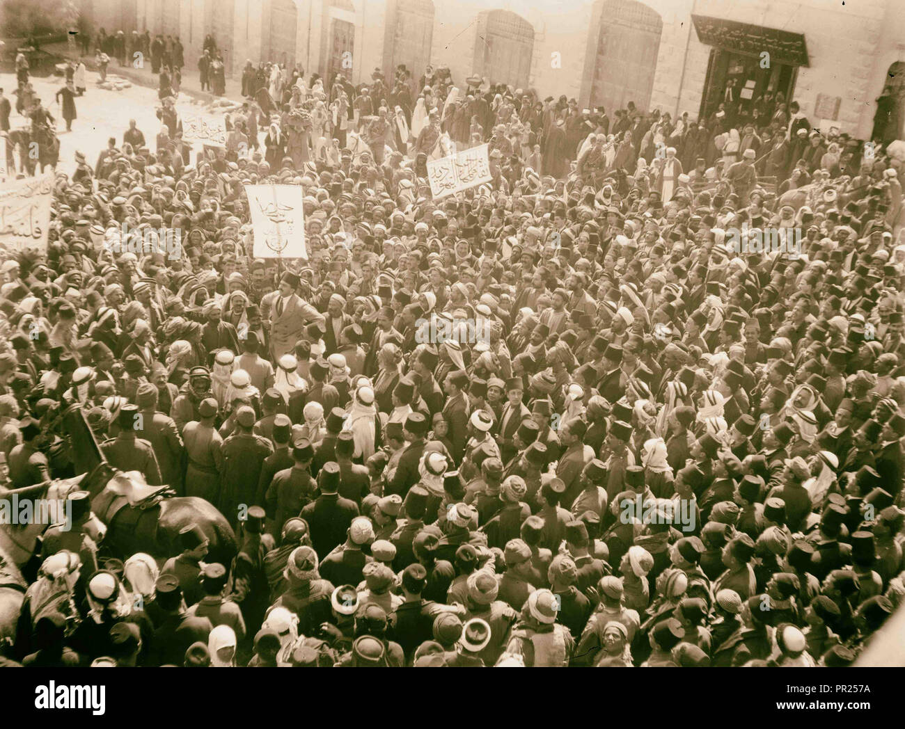 Arab demonstration. 1920, Middle East, Israel and/or Palestine Stock ...