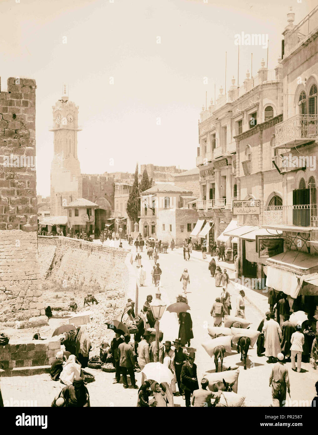 Jerusalem El-Kouds Jaffa Gate. (Clock tower erected in 1907), Jerusalem ...