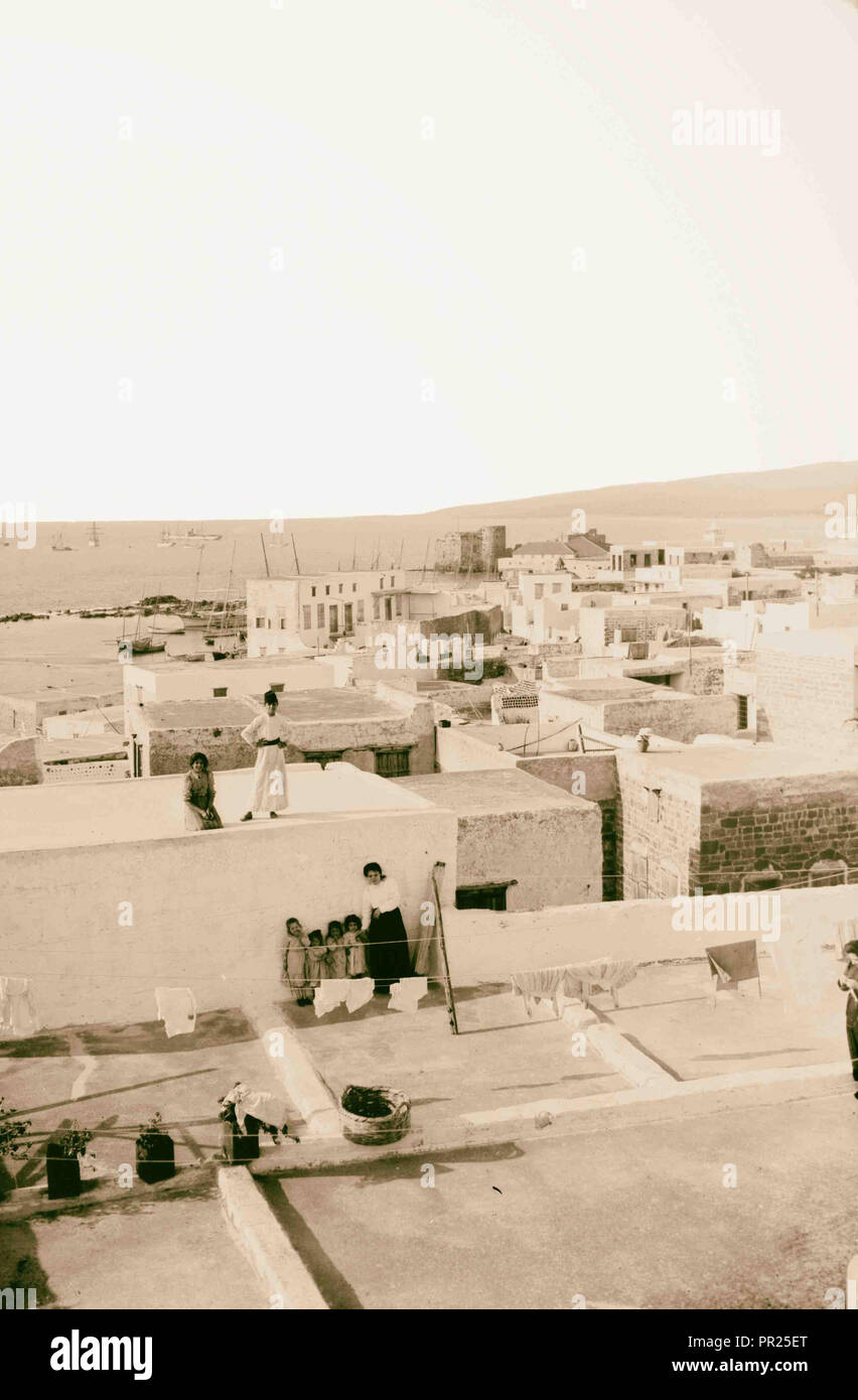 Along the sea coast. General view of Sidon. 1900, Lebanon, Sidon Stock ...