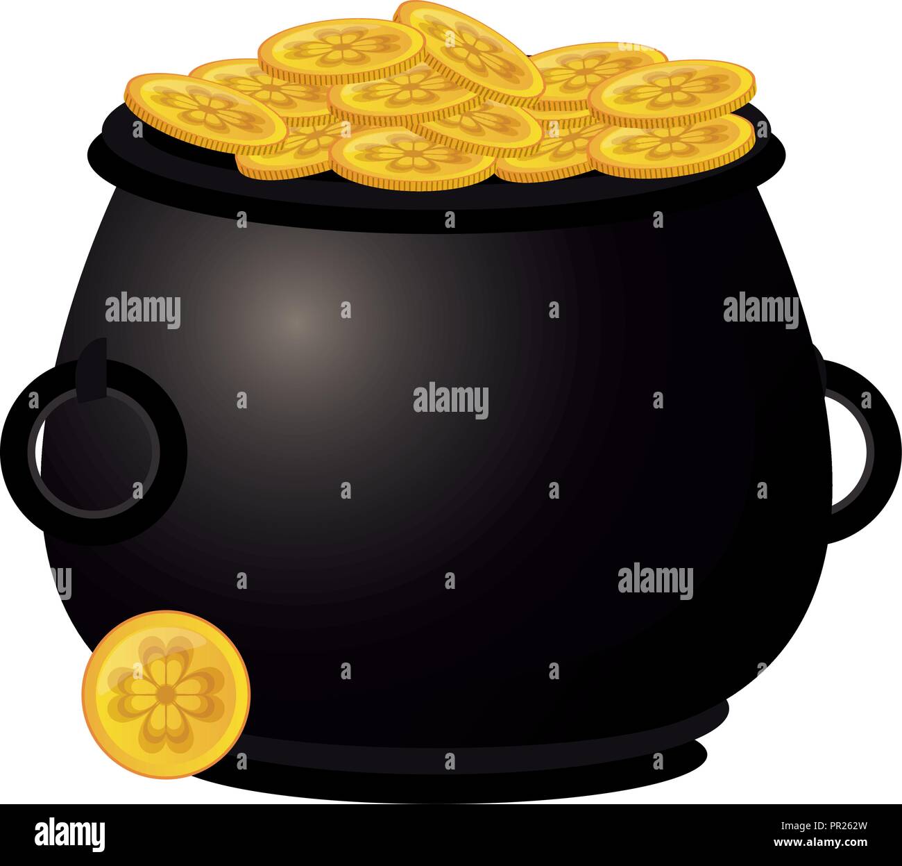 Irish pot with coins Stock Vector Image & Art - Alamy