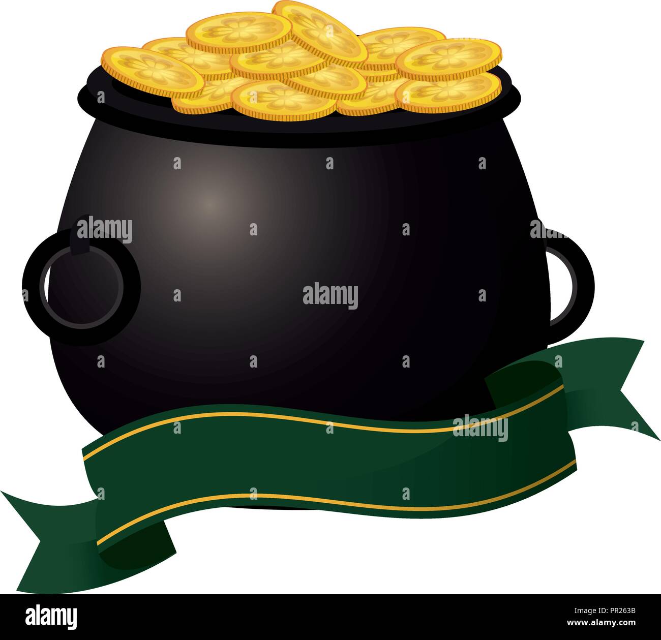 Irish pot with coins Stock Vector Image & Art - Alamy