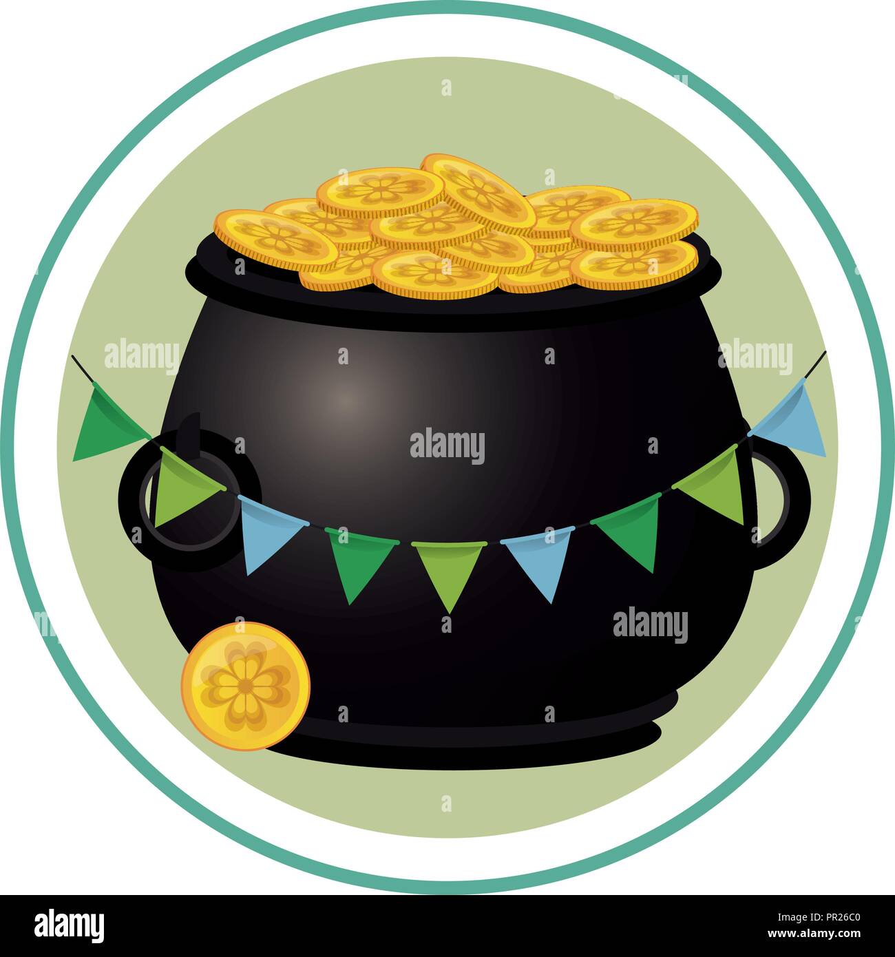 Irish pot with coins Stock Vector Image & Art - Alamy