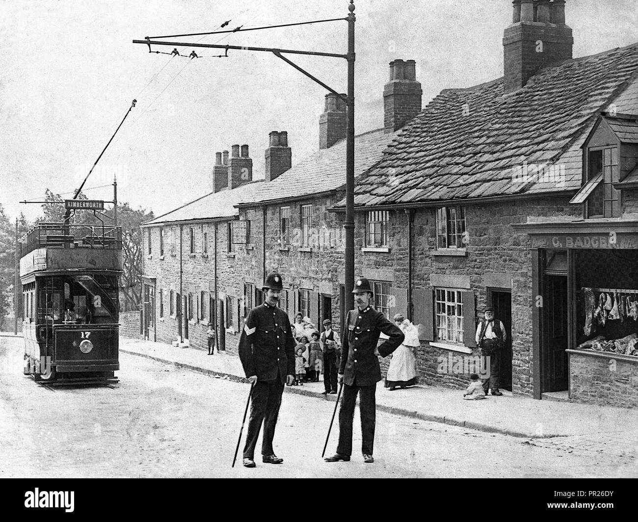 Kimberworth Tram Terminus early 1900s Stock Photo - Alamy