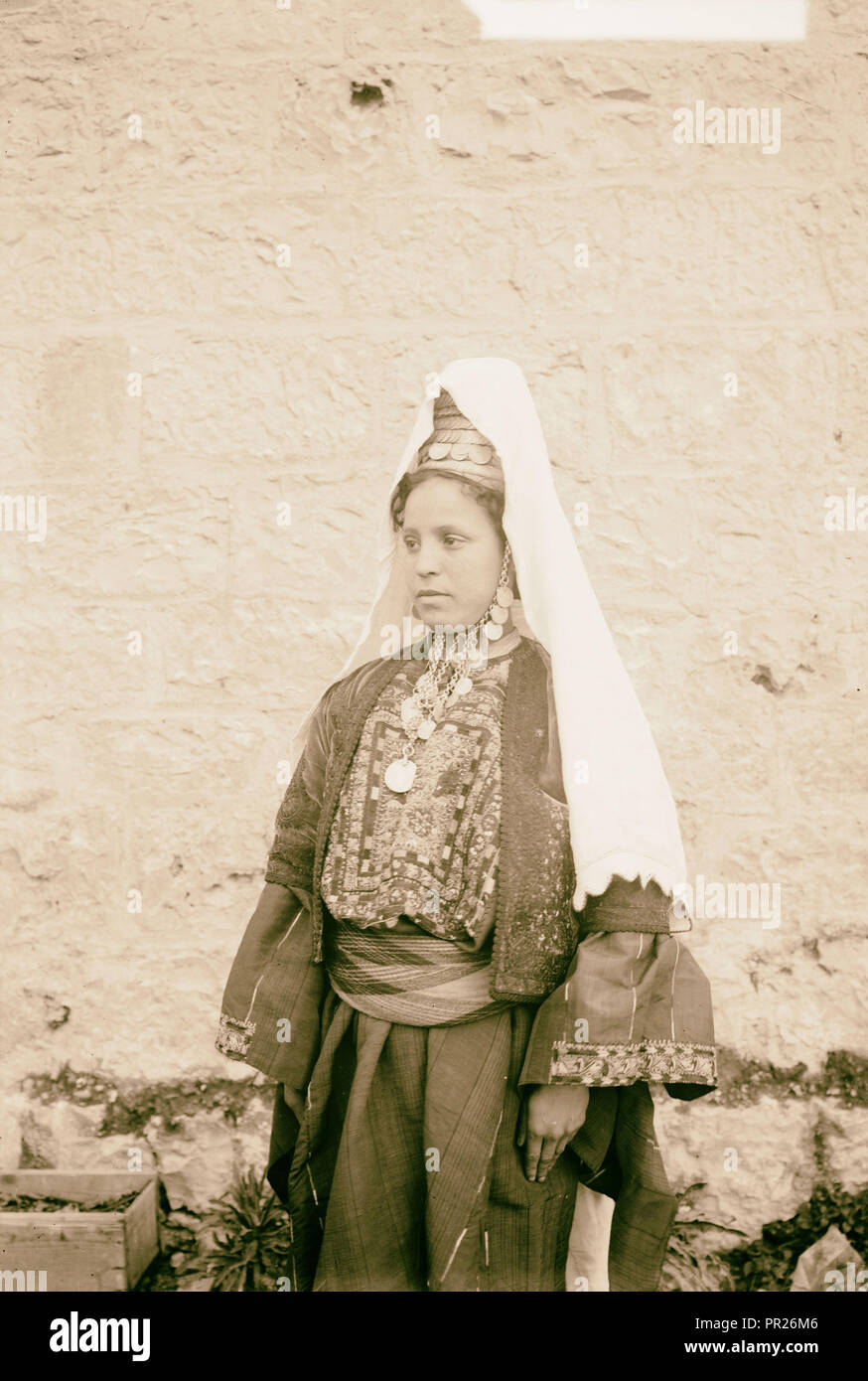 Costumes, characters, etc. Bethlehem woman. Photograph shows a ...