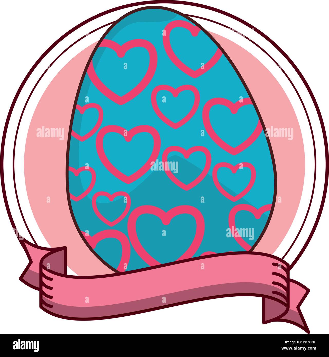 Easter egg round emblem Stock Vector Image & Art - Alamy