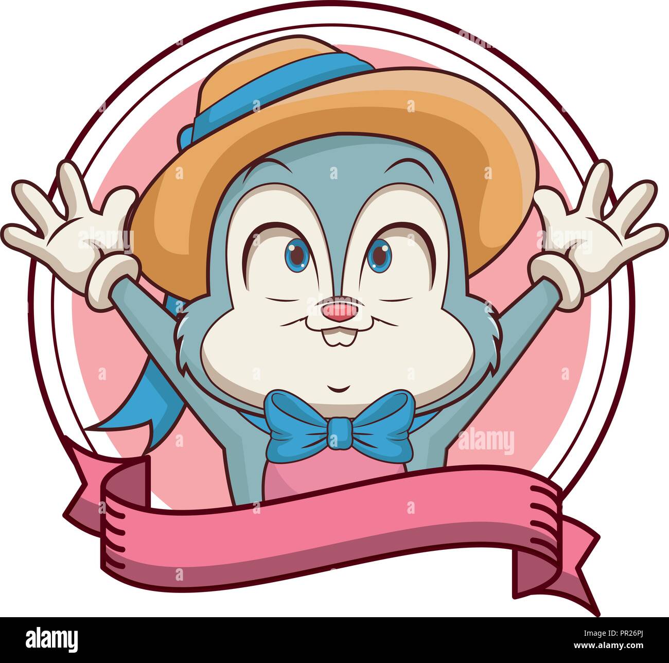 Rabbit with hat cartoon Stock Vector Image & Art - Alamy
