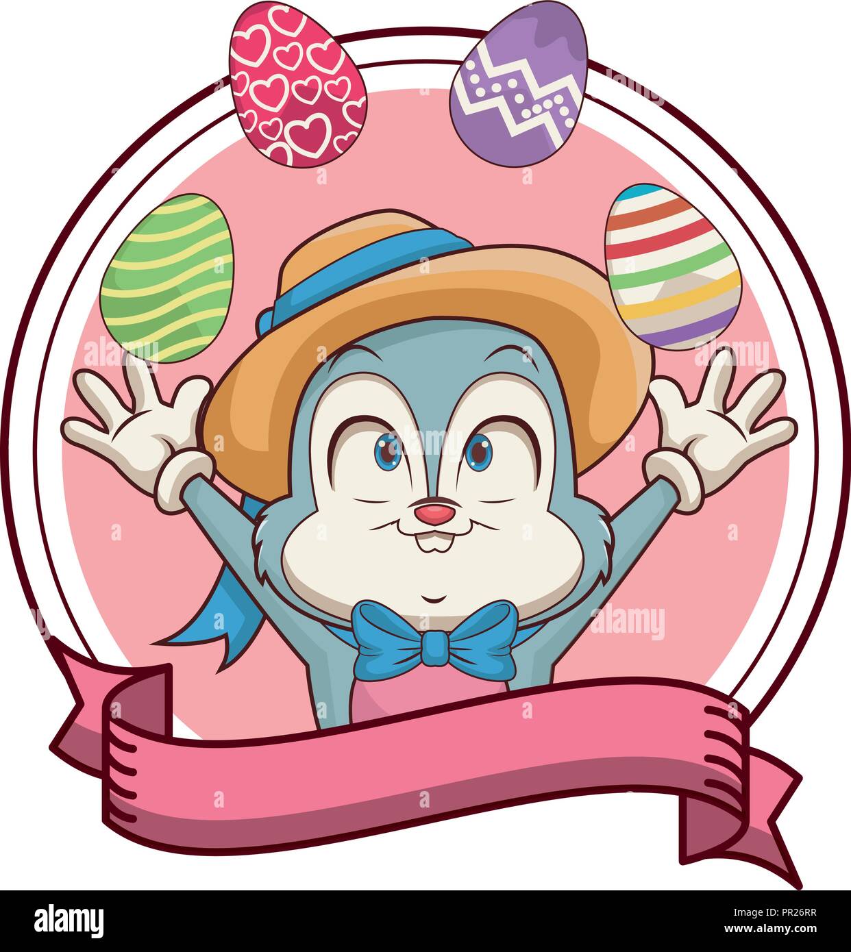 rabbit juggling easter eggs Stock Vector Image & Art - Alamy