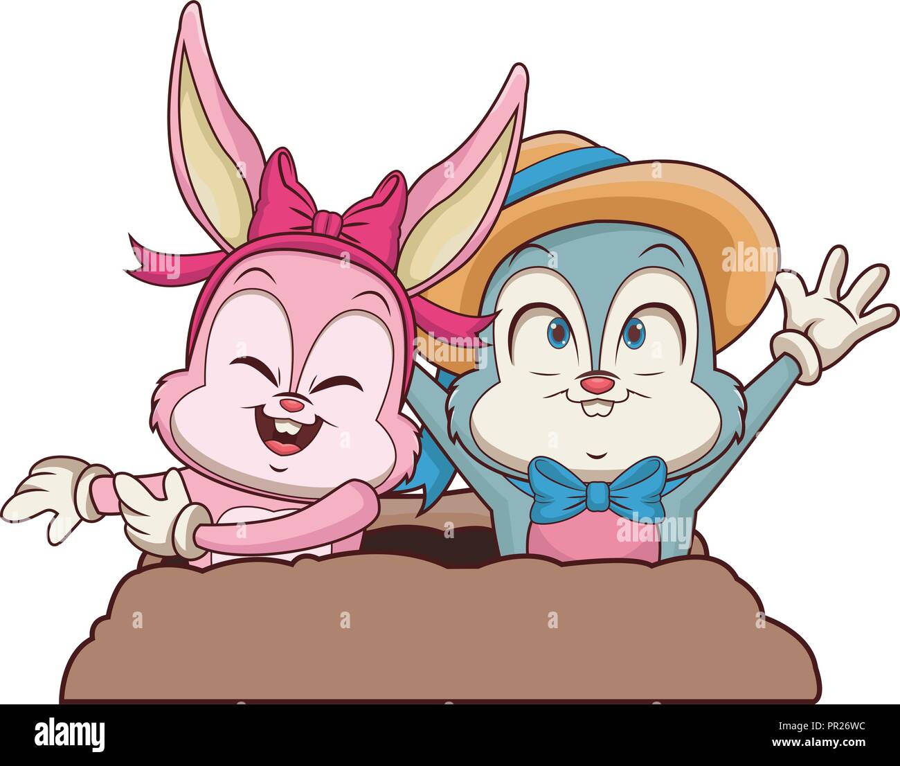 Retro clip art of rabbits hi-res stock photography and images - Alamy