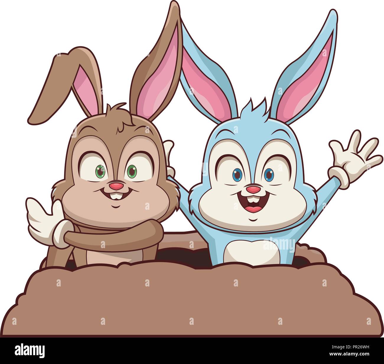 Retro clip art of rabbits hi-res stock photography and images - Alamy