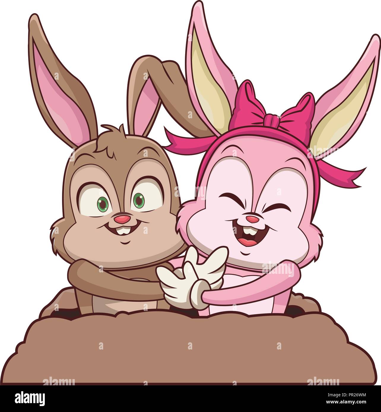 Retro clip art of rabbits hi-res stock photography and images - Alamy