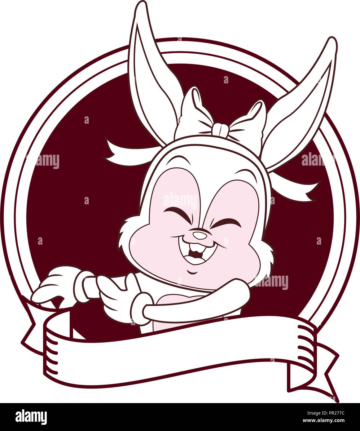 Rabbbit with headbow cartoon Stock Vector Image & Art - Alamy