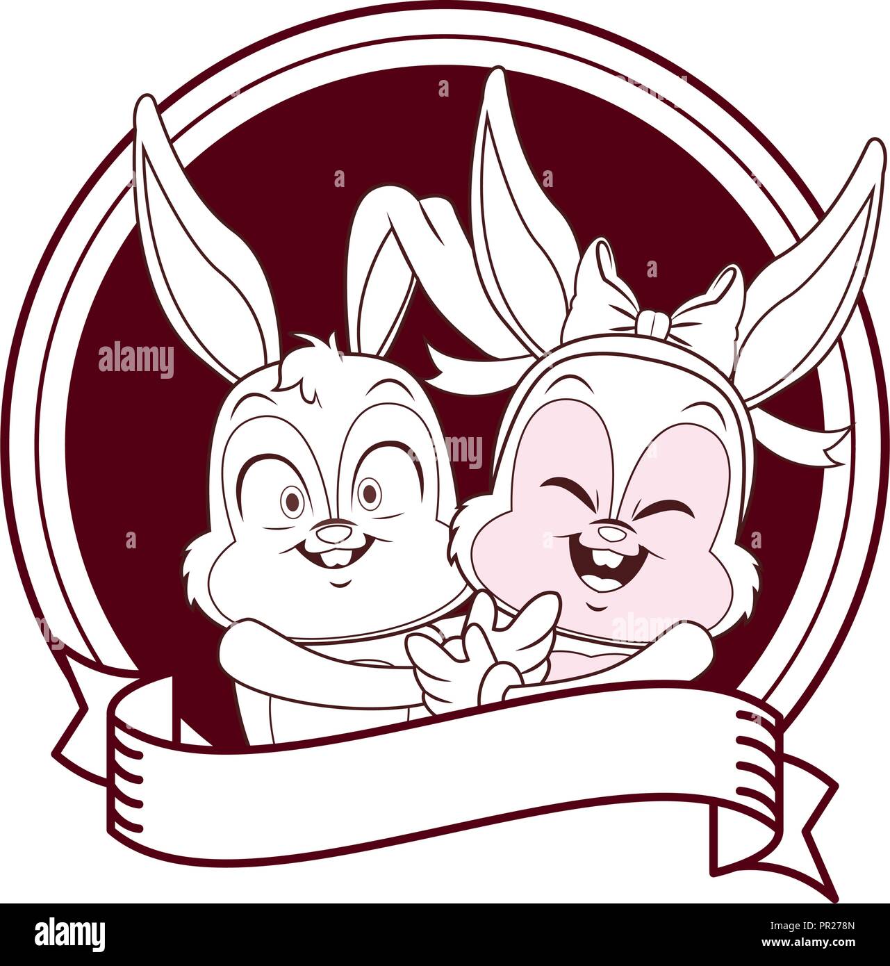 Hugged rabbits cartoon Stock Vector Image & Art - Alamy