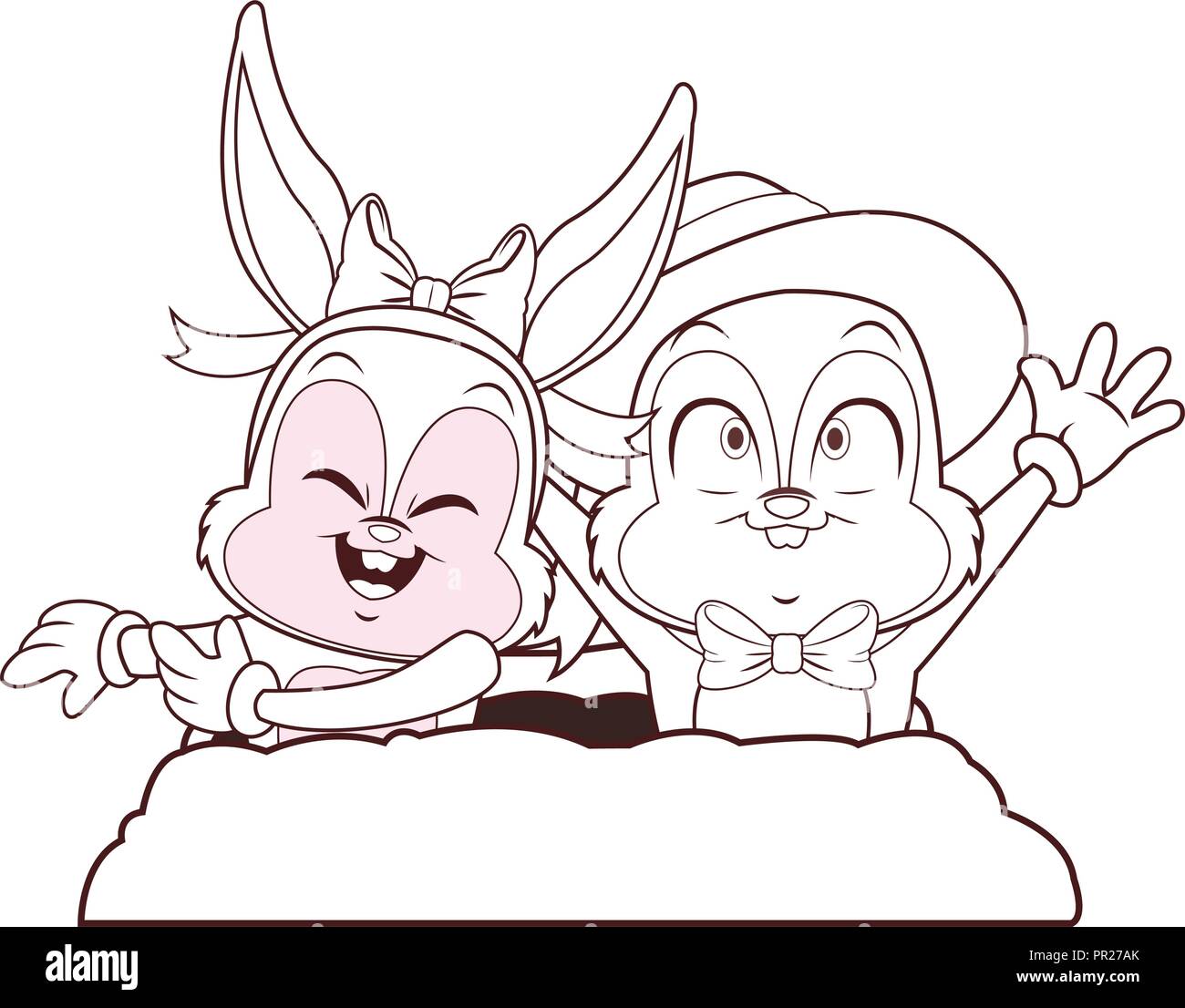 Rabbit couple cartoons Stock Vector Image & Art - Alamy