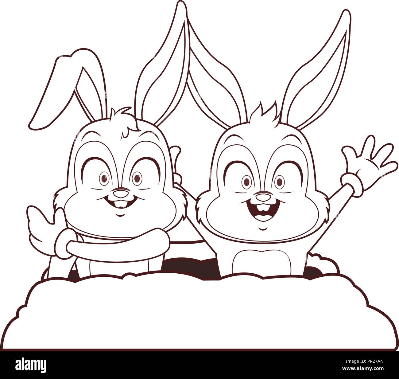 Rabbit couple cartoons Stock Vector Image & Art - Alamy