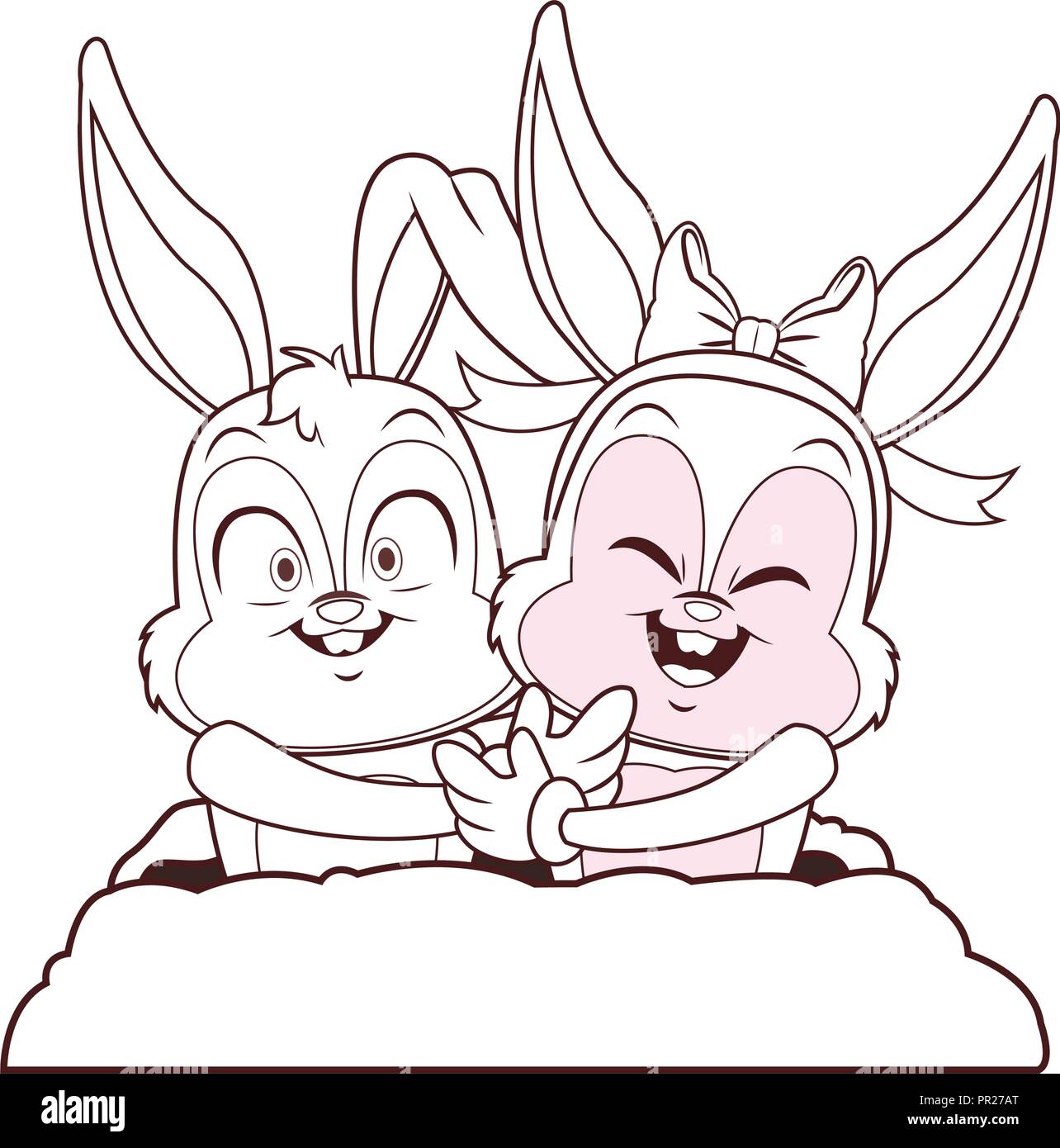 Rabbit couple cartoons Stock Vector Image & Art - Alamy