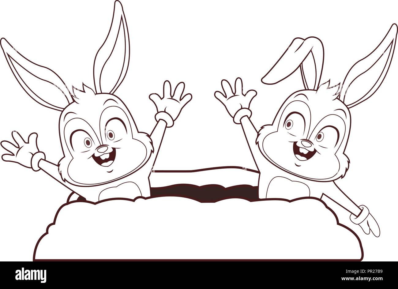 Rabbit couple cartoons Stock Vector Image & Art - Alamy