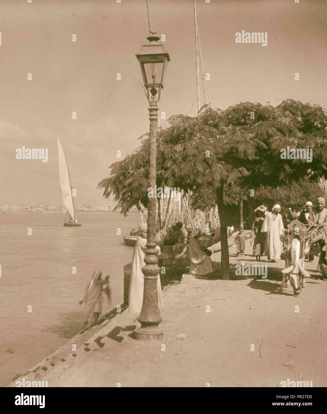 Cairo--riverside. 1898, Egypt, Cairo Stock Photo - Alamy