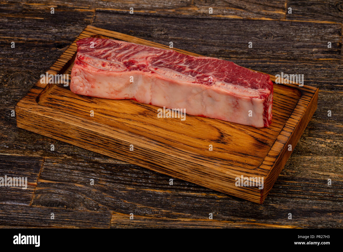 Raw beef steak Short Ribs Black Angus Stock Photo - Alamy