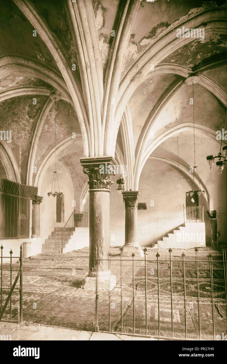 The upper room place of the last supper. 1898, Jerusalem, Israel Stock ...
