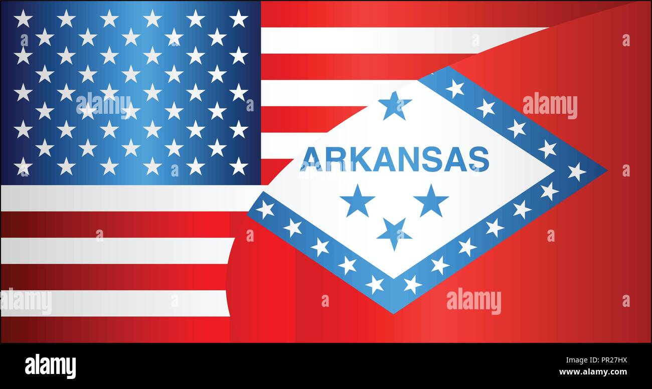 Flag of USA and Arkansas state - Illustration, Mixed Flags of the USA ...