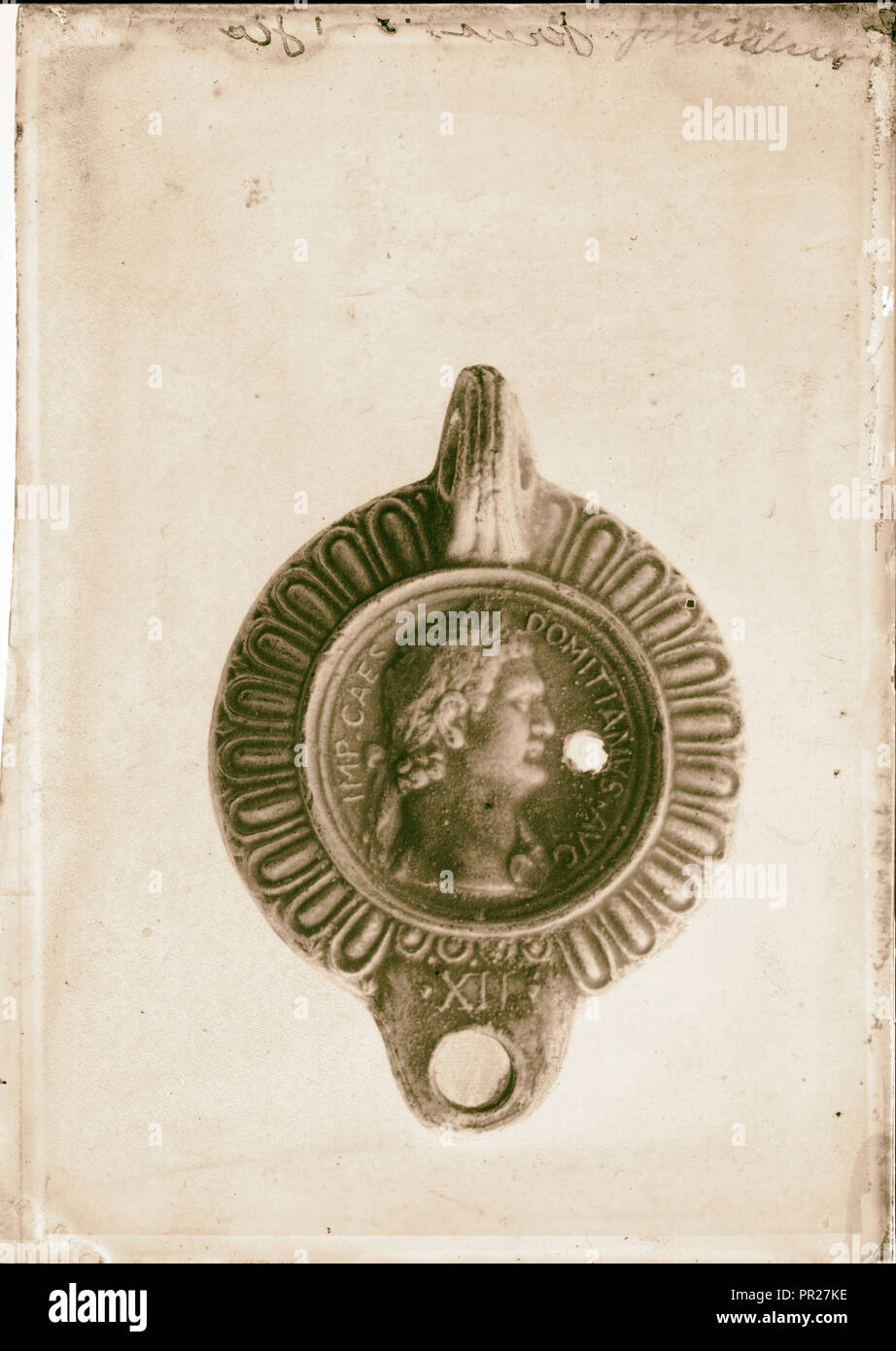 Pottery oil lamp. 1898, Middle East, Israel and/or Palestine Stock ...