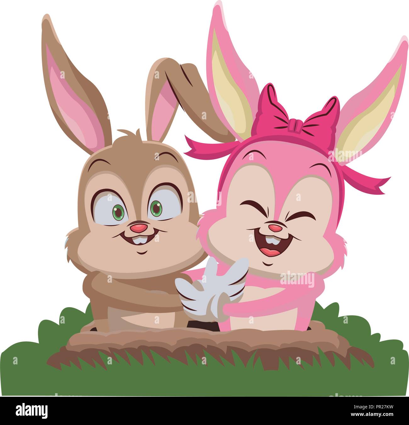 Retro clip art of rabbits hi-res stock photography and images - Alamy