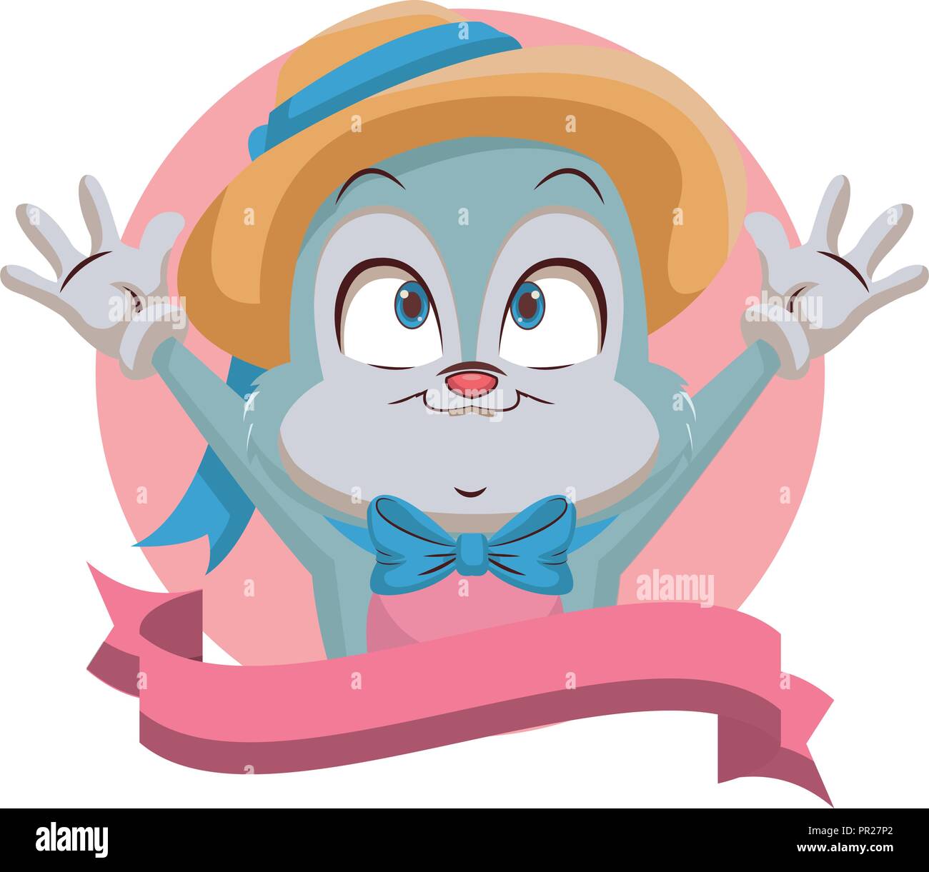 Rabbit with hat cartoon Stock Vector Image & Art - Alamy