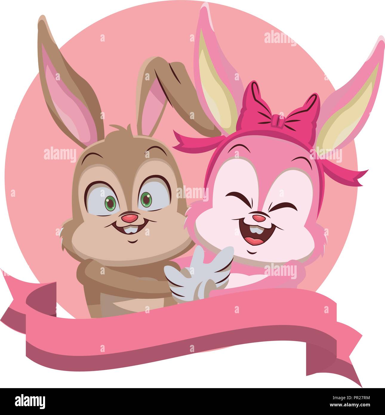 Hugged rabbits cartoon Stock Vector Image & Art - Alamy