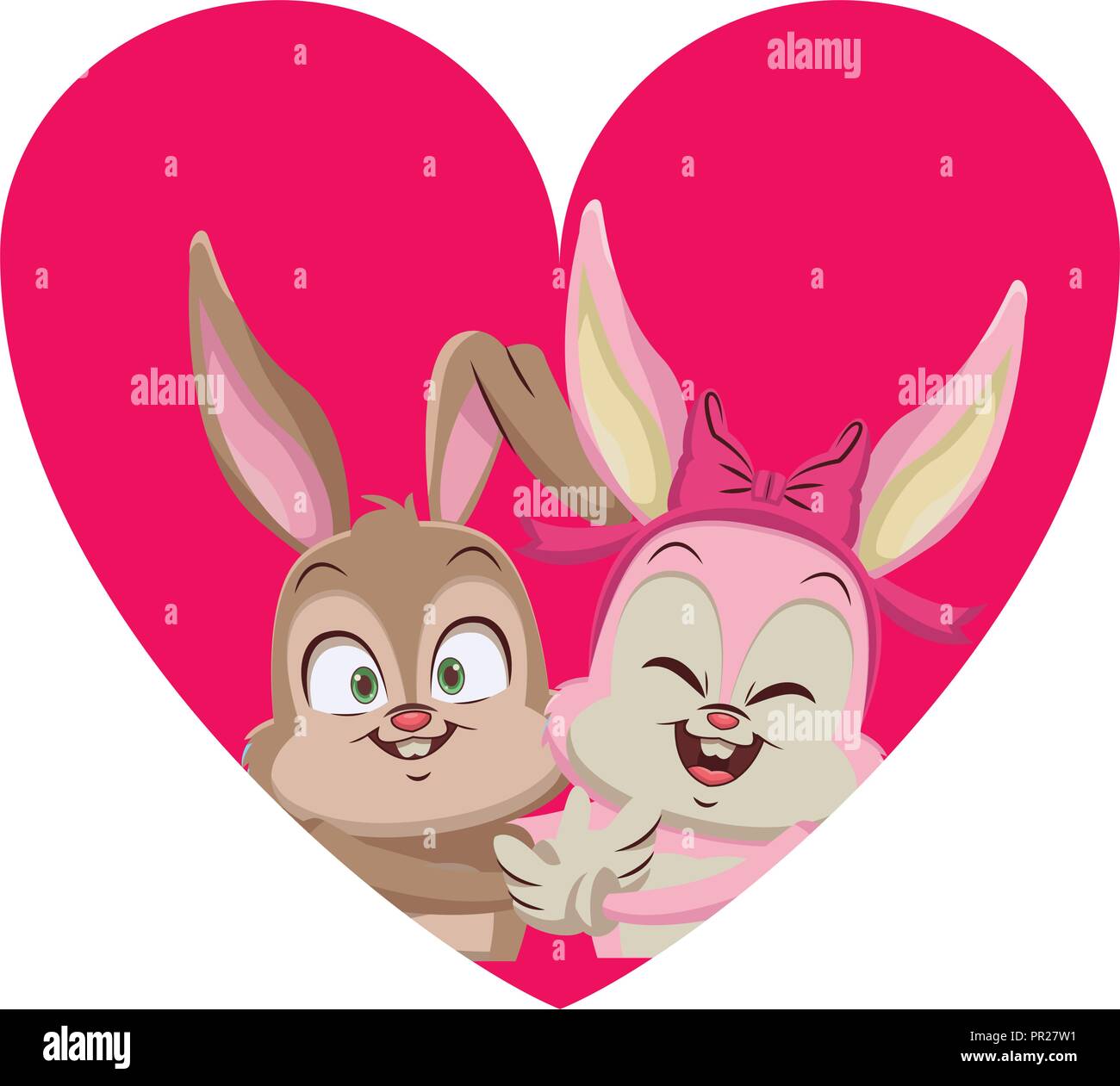 Rabbit couple in love Stock Vector Image & Art - Alamy