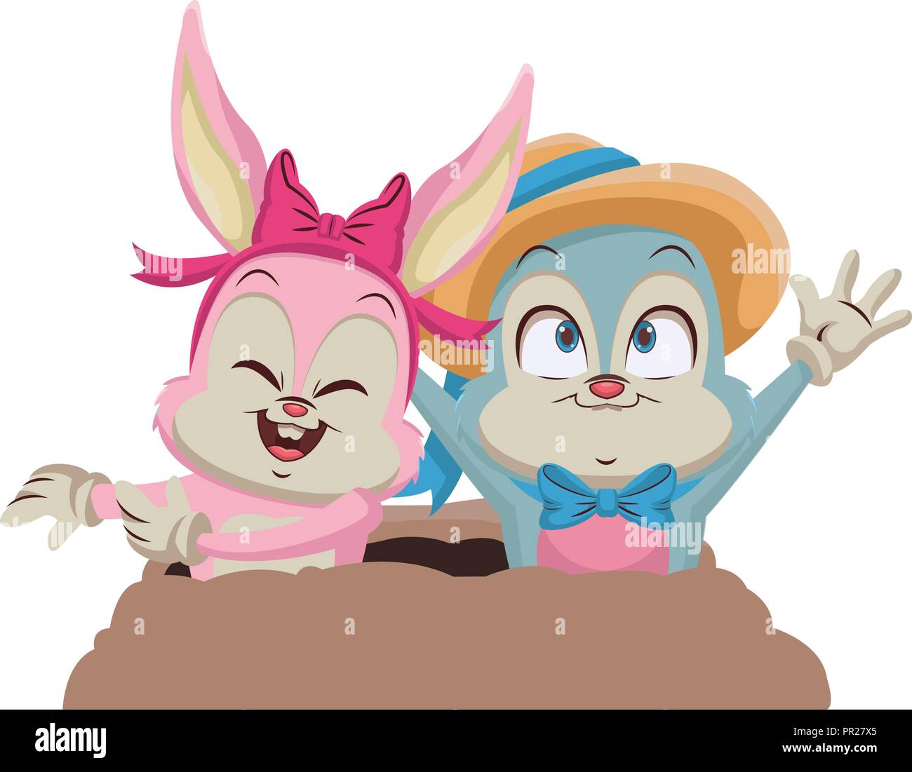 Rabbits couple cartoon Stock Vector Image & Art - Alamy