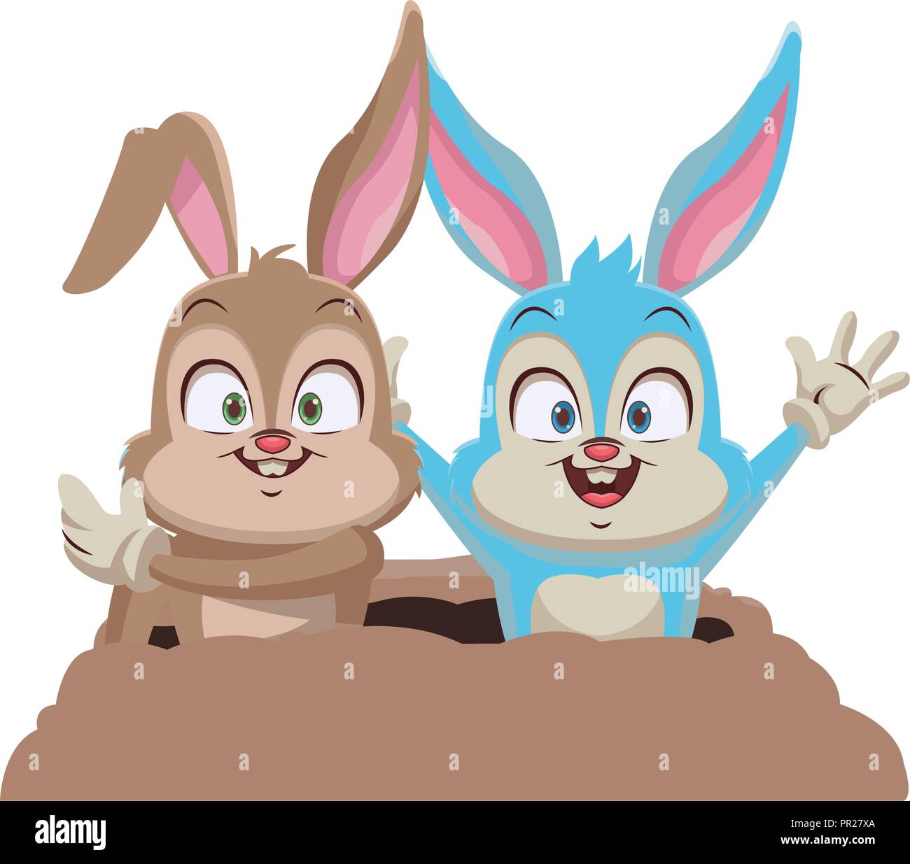 Rabbits couple cartoon Stock Vector Image & Art - Alamy