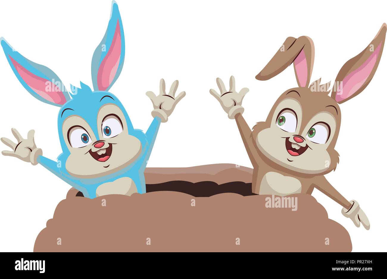 Rabbits couple cartoon Stock Vector Image & Art - Alamy
