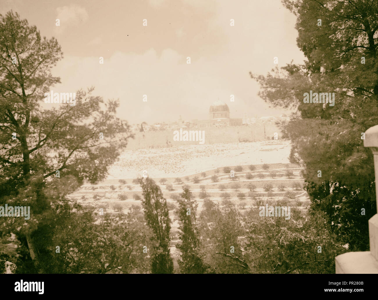 Snow scene from Church of Magdalene towards city wall, March 6, 1943 ...