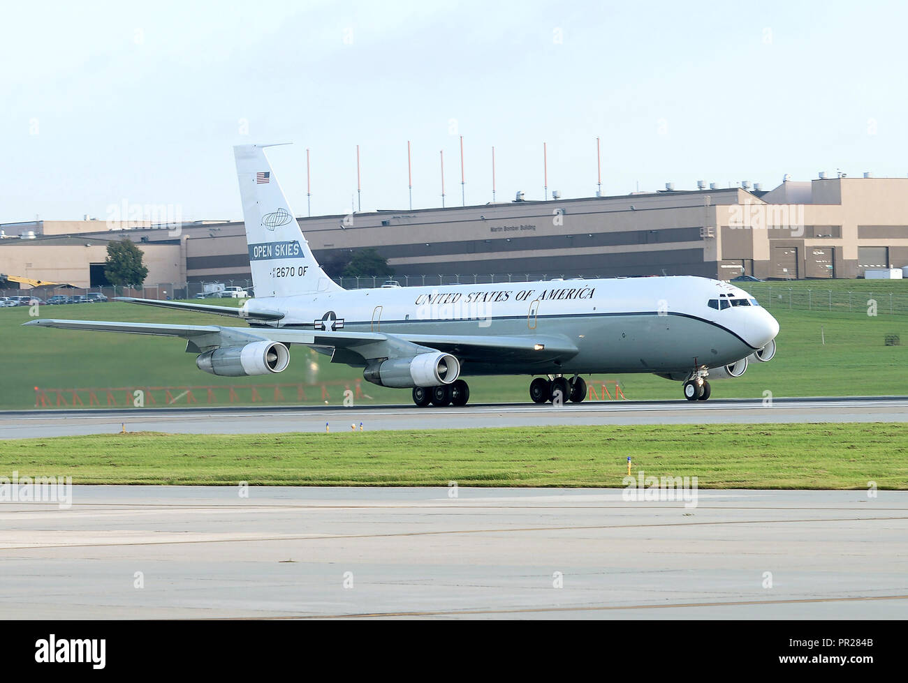 An OC-135 Open Skies aircraft takes off Sept. 14, 2018 from the flight ...