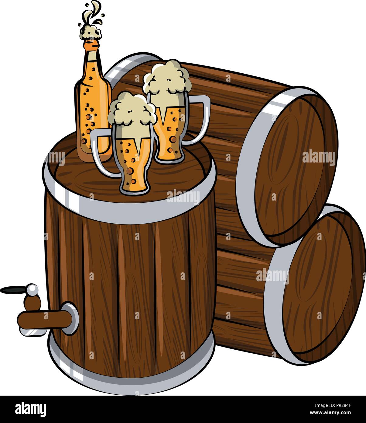 Production beer barrels Stock Vector Images - Alamy