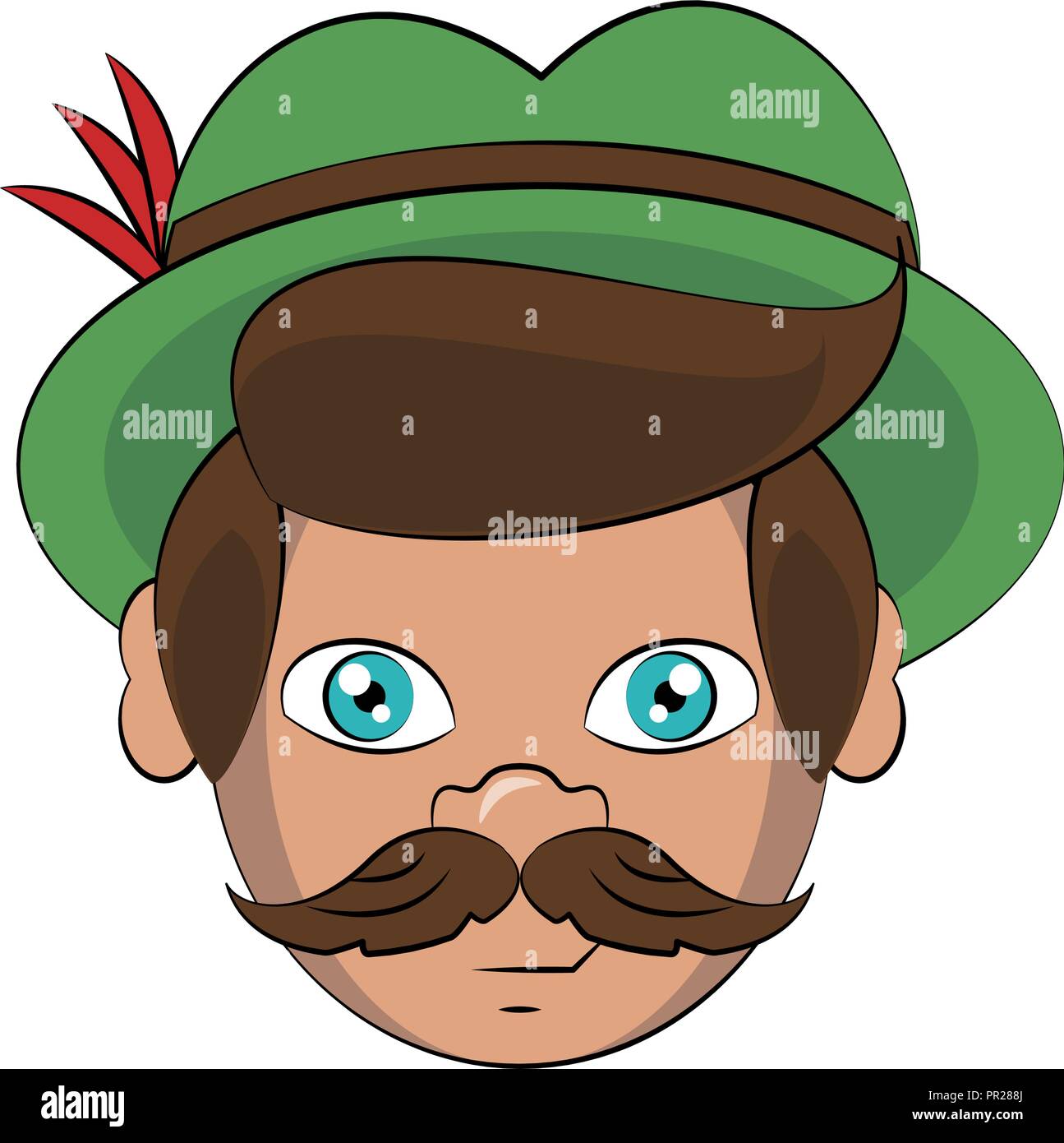 Bavarian man face cartoon Stock Vector Image & Art - Alamy