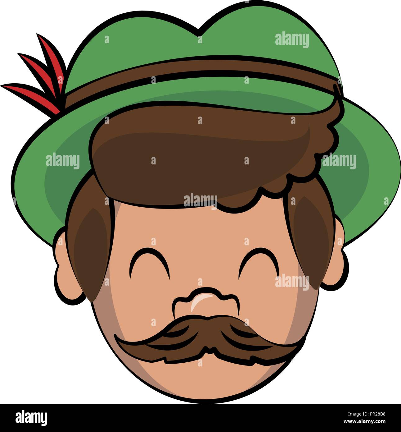 Bavarian man face cartoon Stock Vector Image & Art - Alamy
