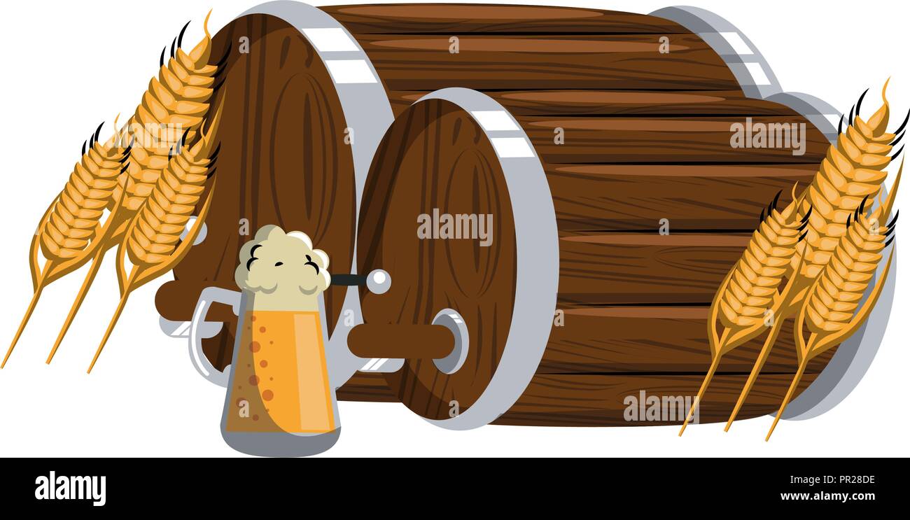 Craft beer barrels brewery Stock Vector Images - Alamy