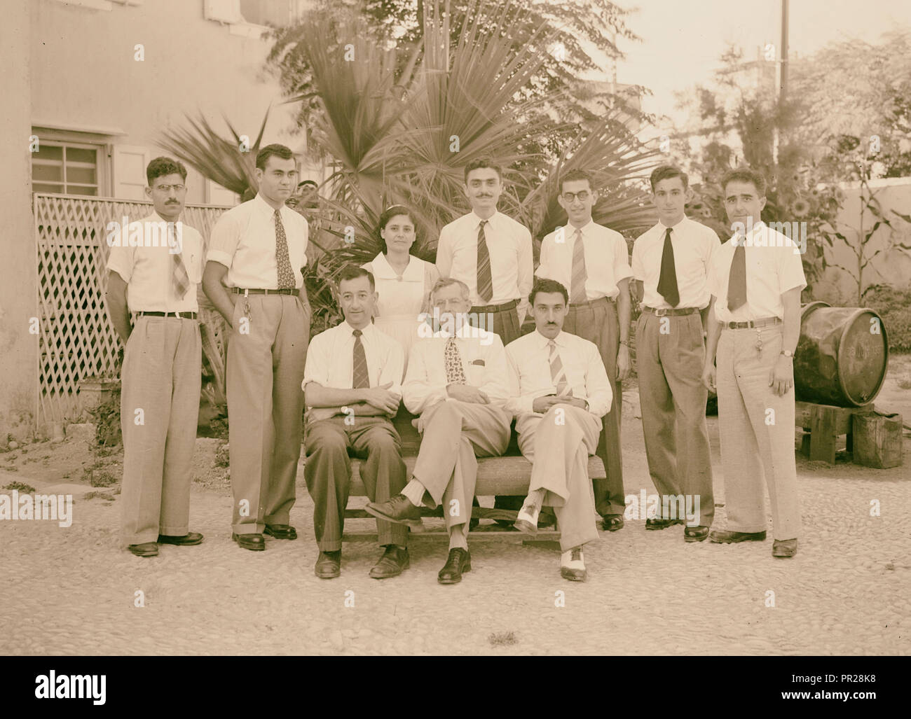 Dr Bayes[] And Group Of Doctors Tripoli American Mission Hospital 1945 Lebanon Tripoli