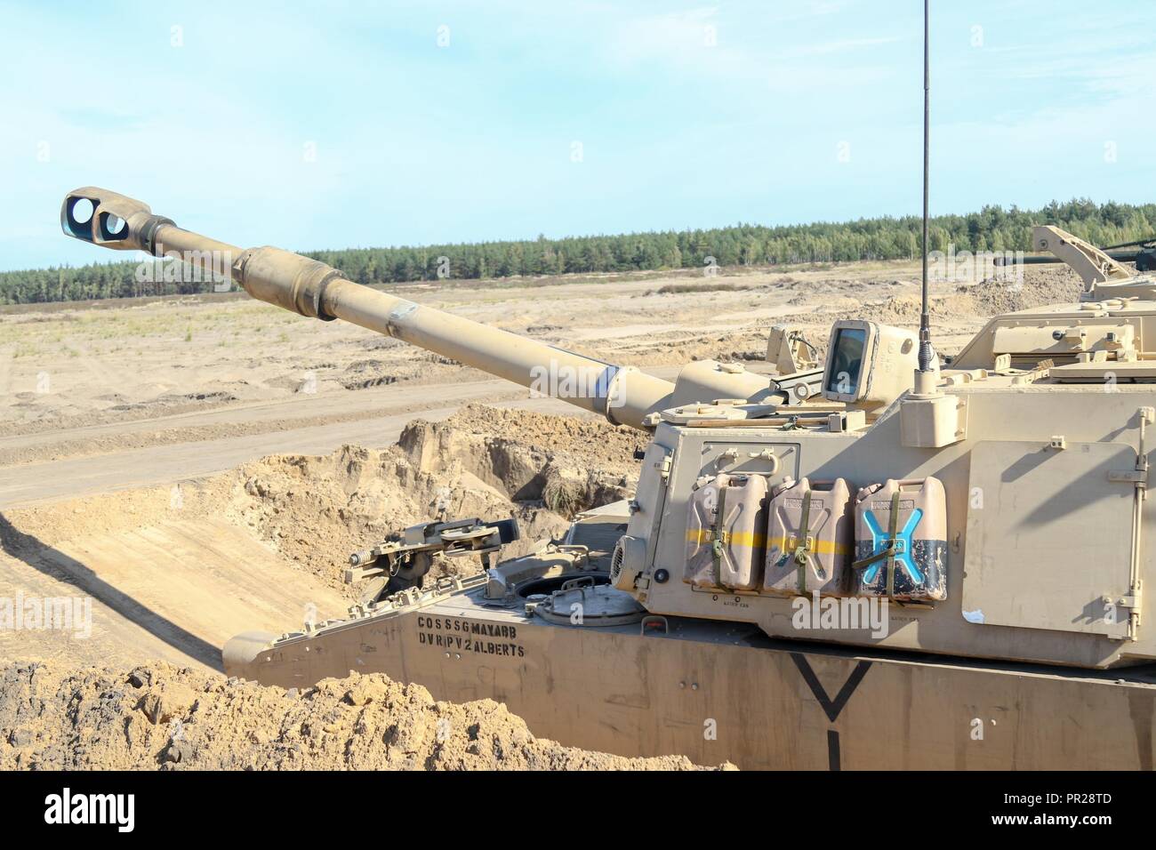An M109A6 Paladin assigned to 1st Battalion 82 Field Artillery regiment ...