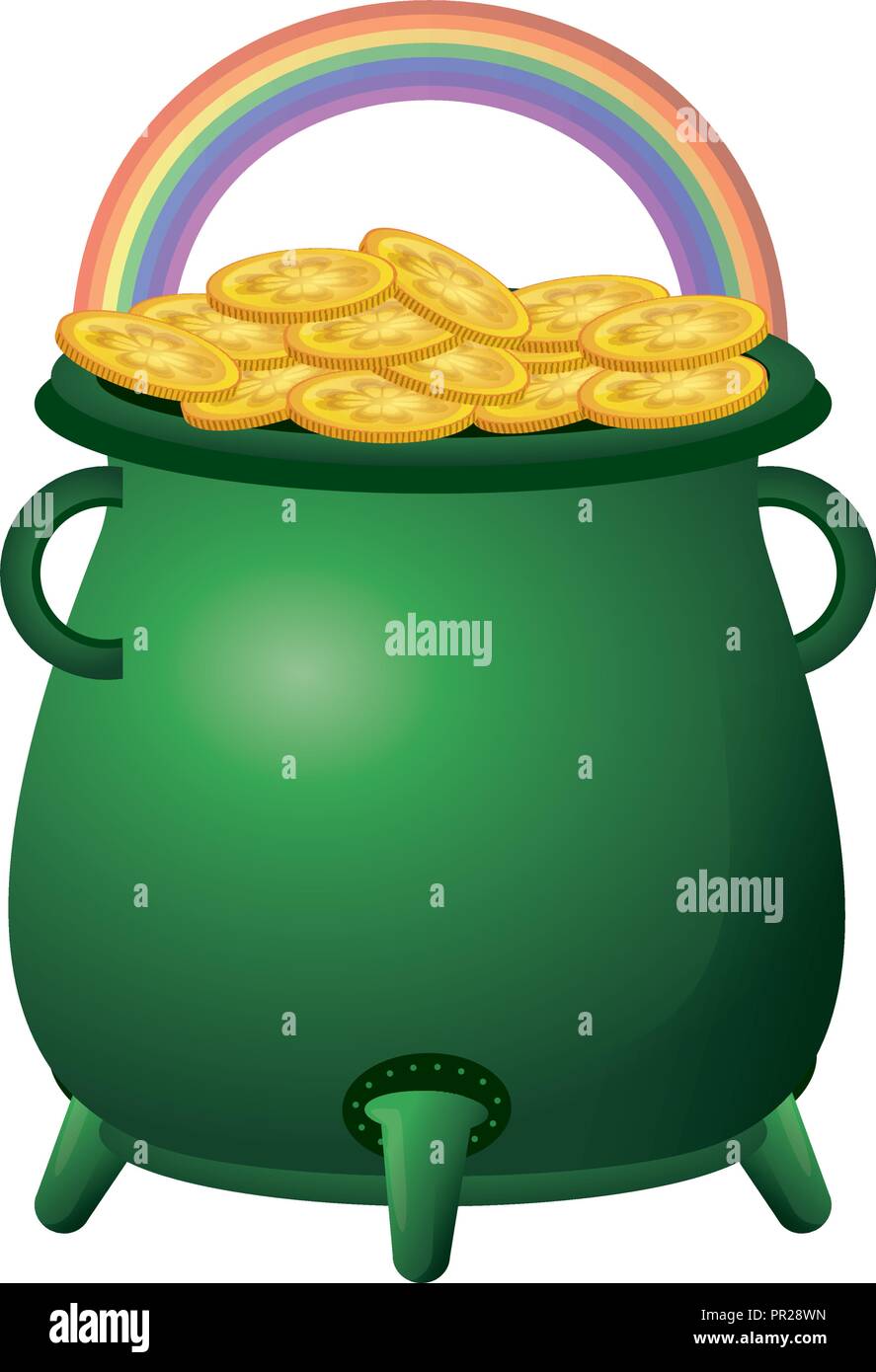 Irish pot with coins Stock Vector Image & Art - Alamy