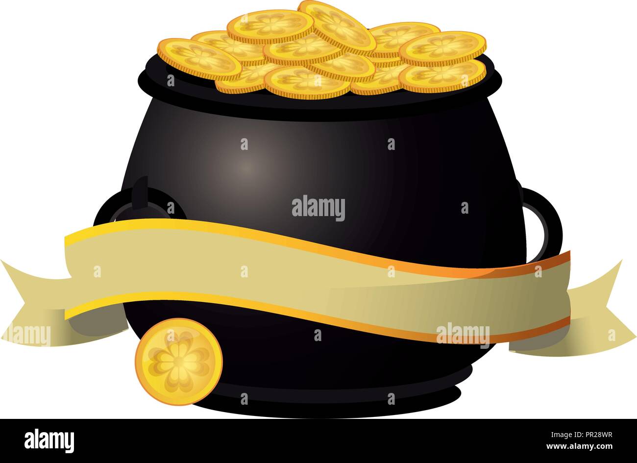 Irish pot with coins Stock Vector Image & Art - Alamy