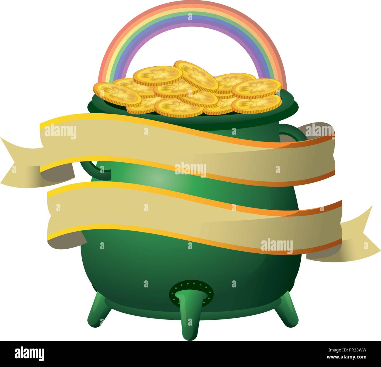 Irish pot with coins Stock Vector Image & Art - Alamy
