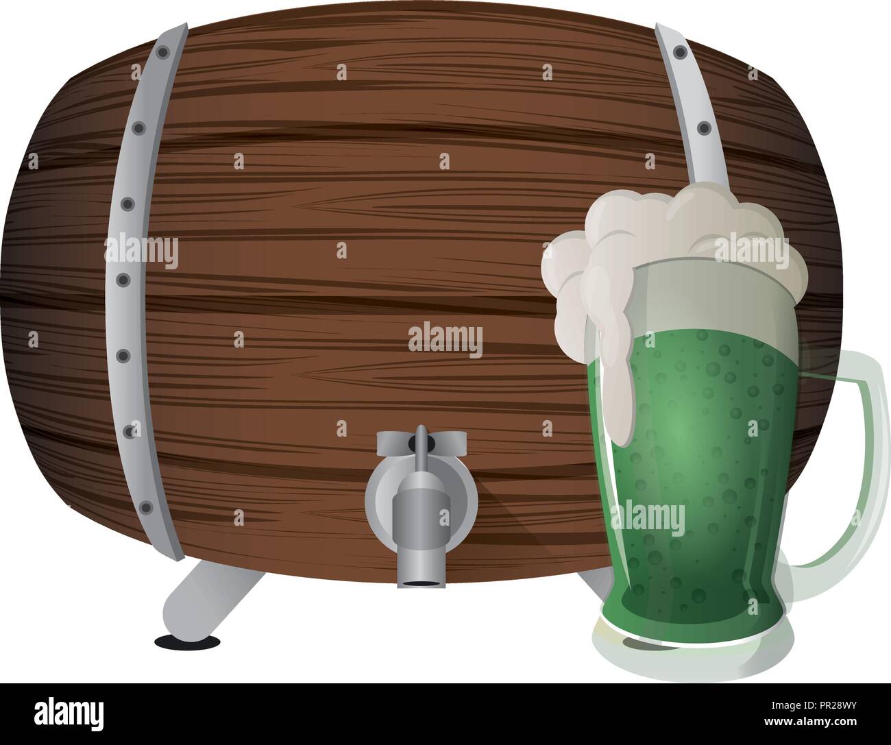 Wooden beer barrel Stock Vector Image & Art - Alamy
