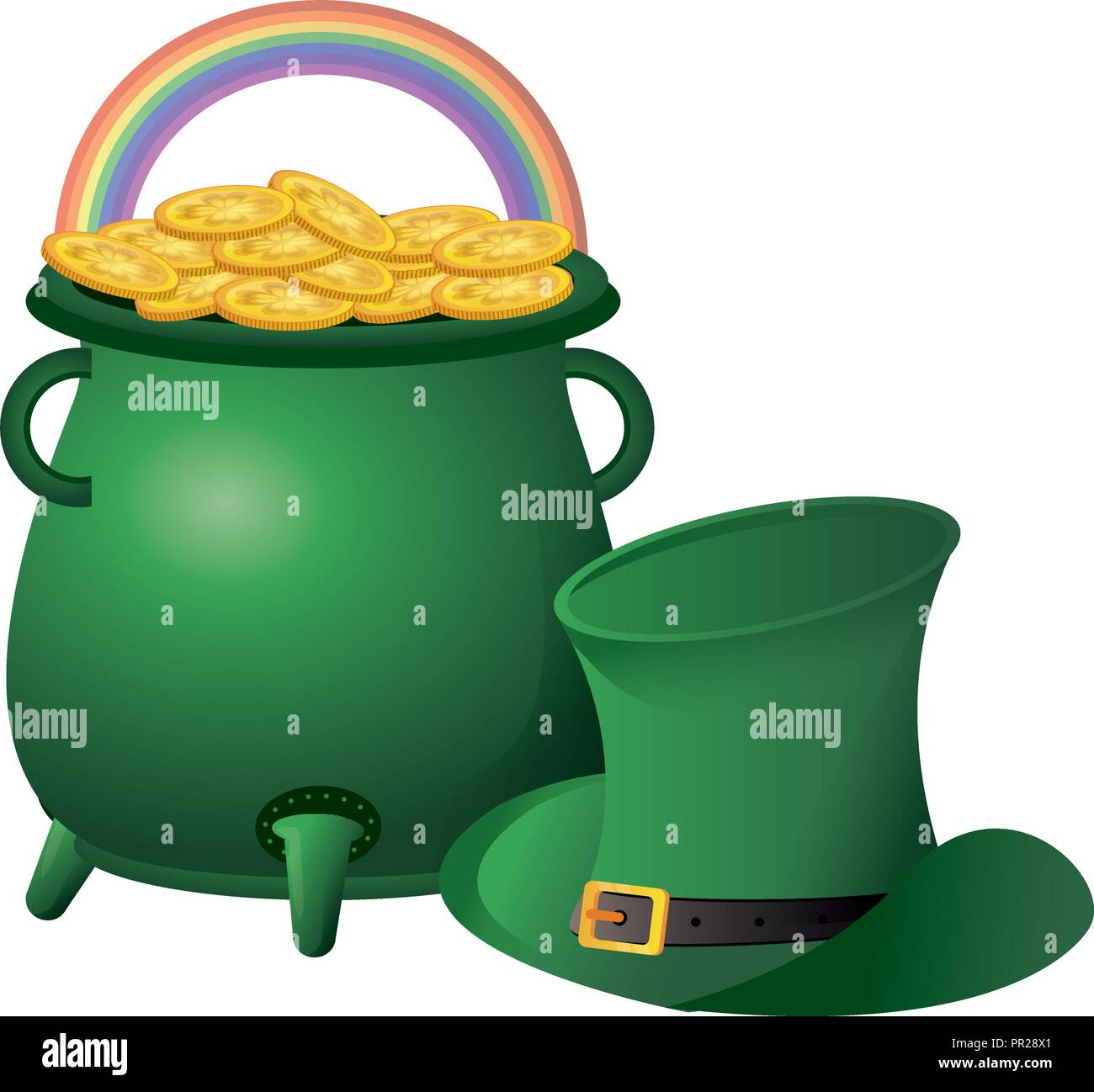 Irish pot with coins Stock Vector Image & Art - Alamy