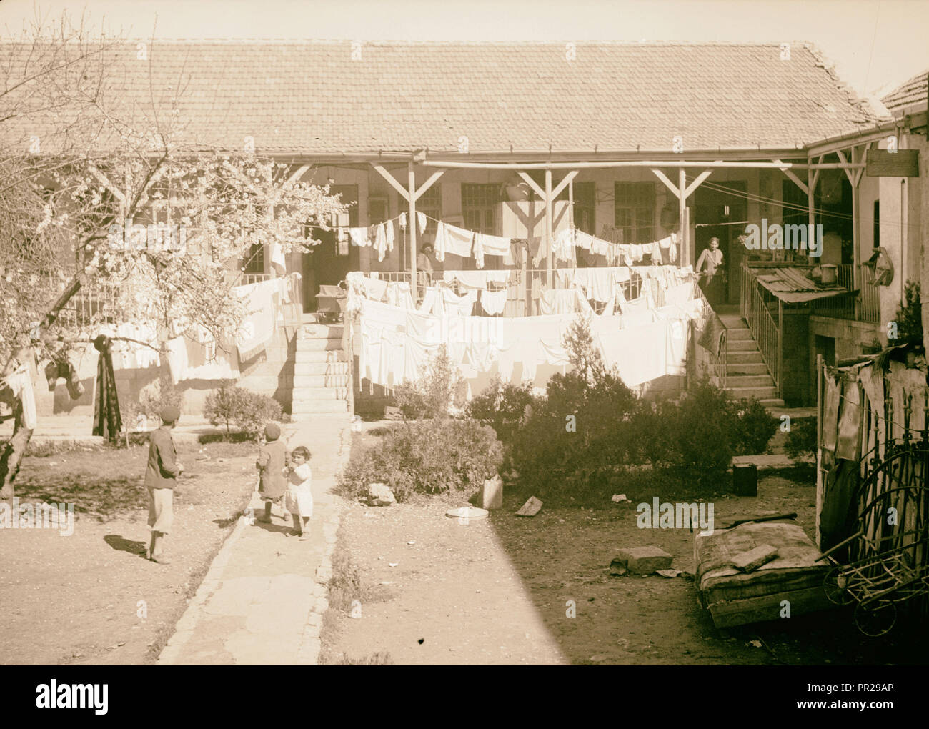Jewish homes in tenement building, Bukharan Quarter, Jerusalem. 1934 ...