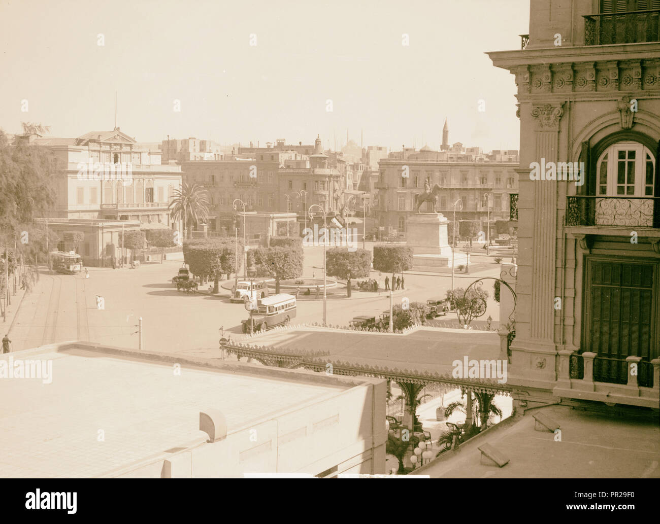 Egypt. Cairo. Hotels. Continental Savoy. Opera Square from upper hotel ...