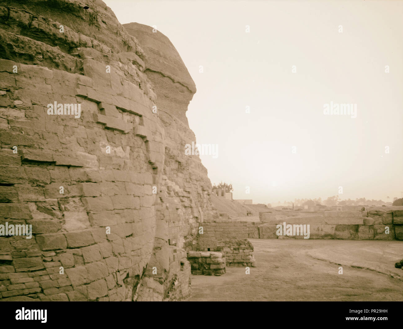 Egypt. Sphinx & pyramids. Sunrise scene from alongside the Sphinx. 1934 ...