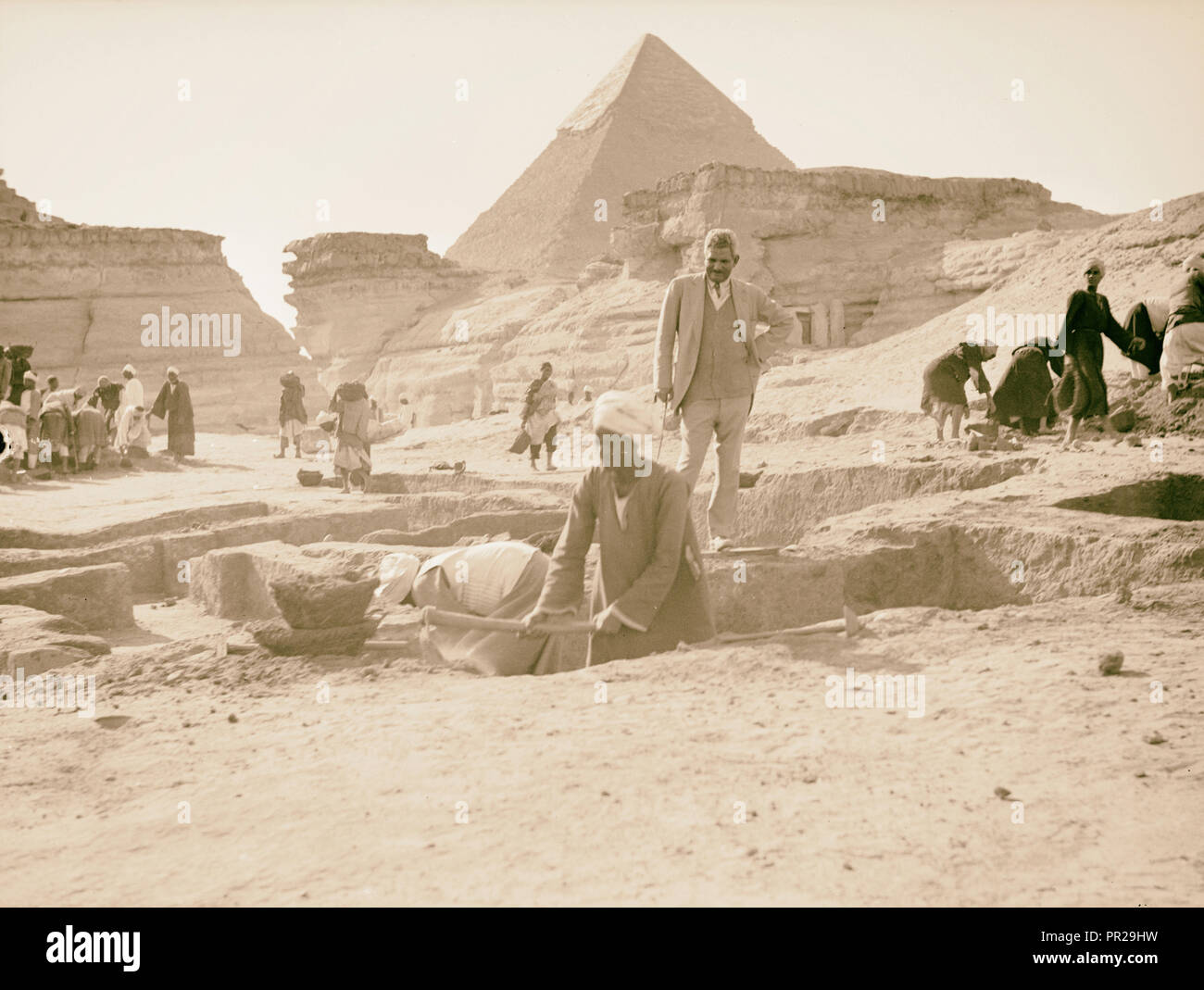 Egypt. The fourth pyramid. Dr. Selim Bey Hassan's excavations close to ...