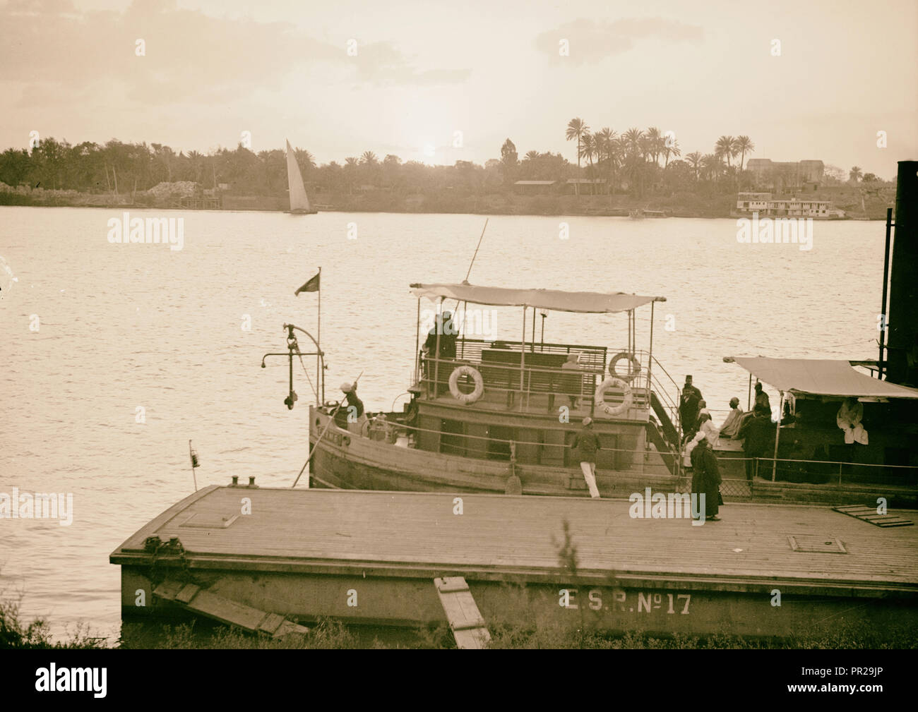 Egypt. River scenes. The Nile. Sunset scenes across the Nile. 1934 ...